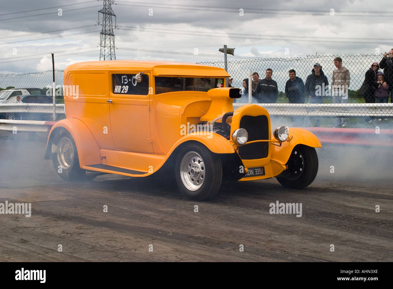 Yellow Ford drag van at Melbourne Raceway North Yorkshire UK 1929 ...