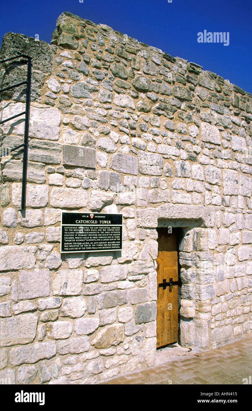 Catchcold Tower in the medieval town wall Southampton Hampshire England ...
