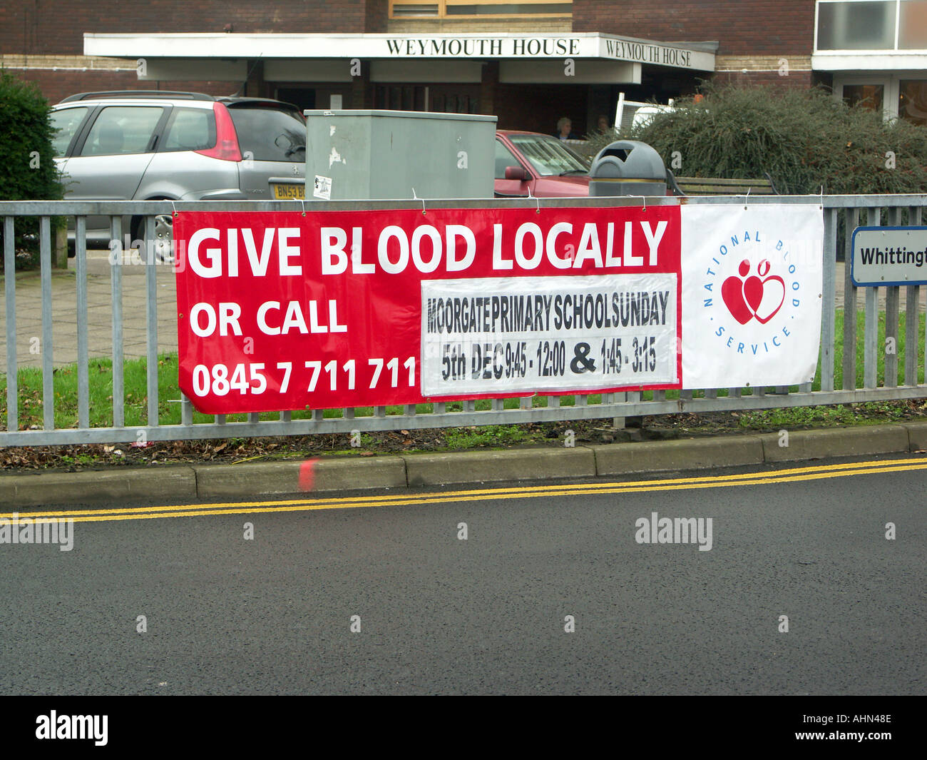 Give Blood Locally Poster Donate Stock Photo - Alamy