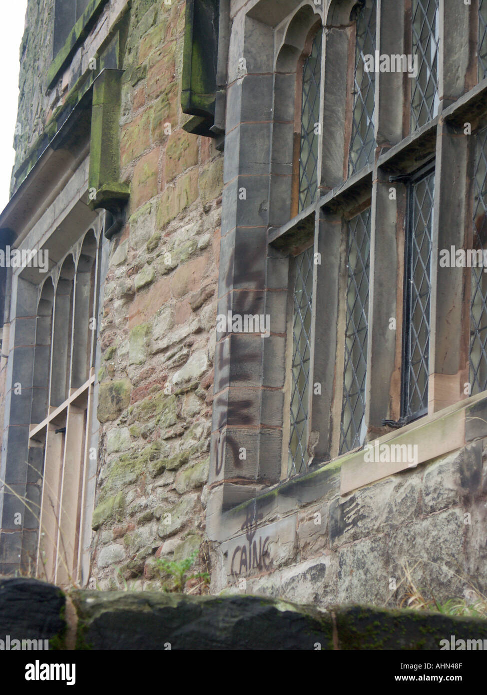 Graffiti on ancient castle Stock Photo - Alamy