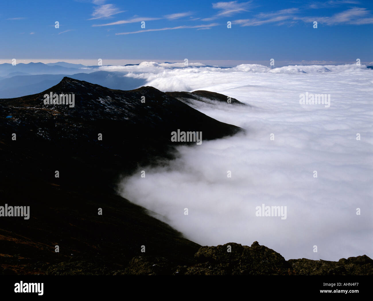 Mount Monroe in fog Presidential Range White Mountains New Hampshire ...
