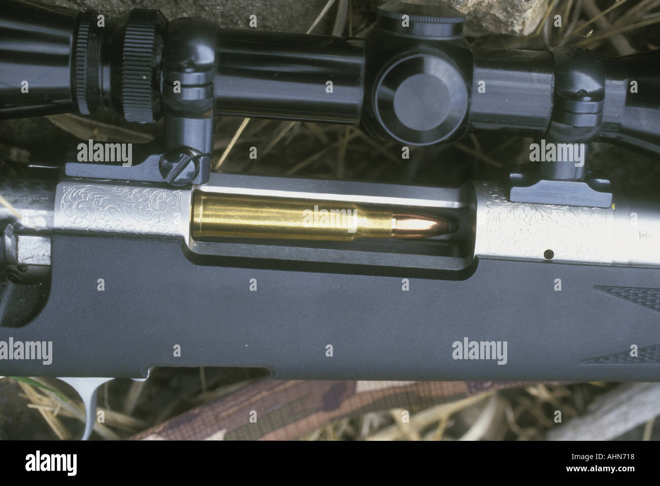 High velocity bullet in hunting rifle Stock Photo - Alamy