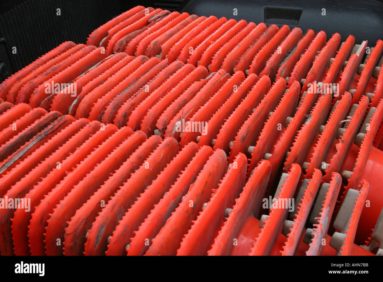 stacked orange pylons Stock Photo - Alamy