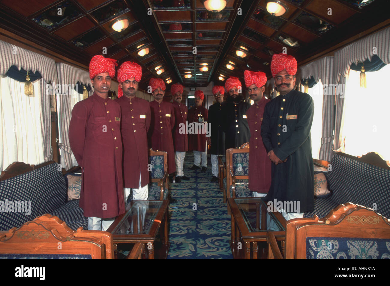 Train staff Palace on Wheels India Stock Photo - Alamy