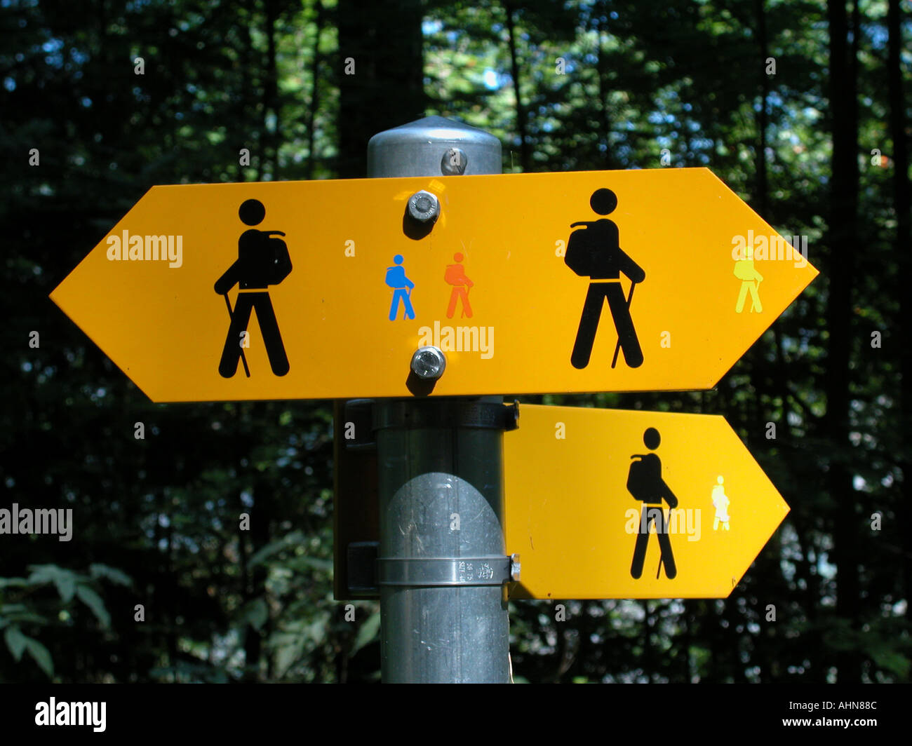 hiking sign wandering Stock Photo - Alamy