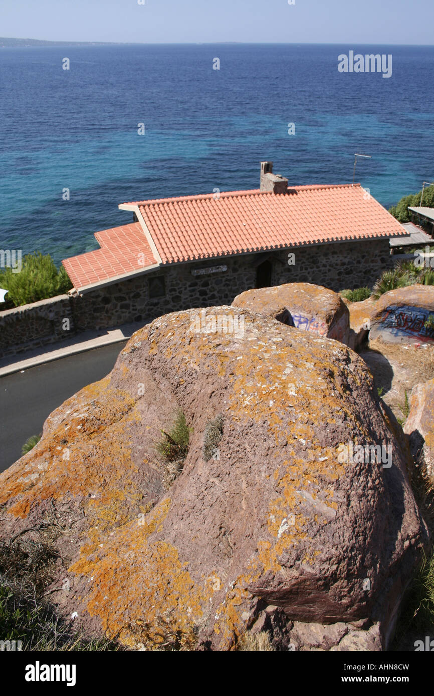 View of Mediterranean sea at Calasetta, St Antioco, Sardinia, Italy ...