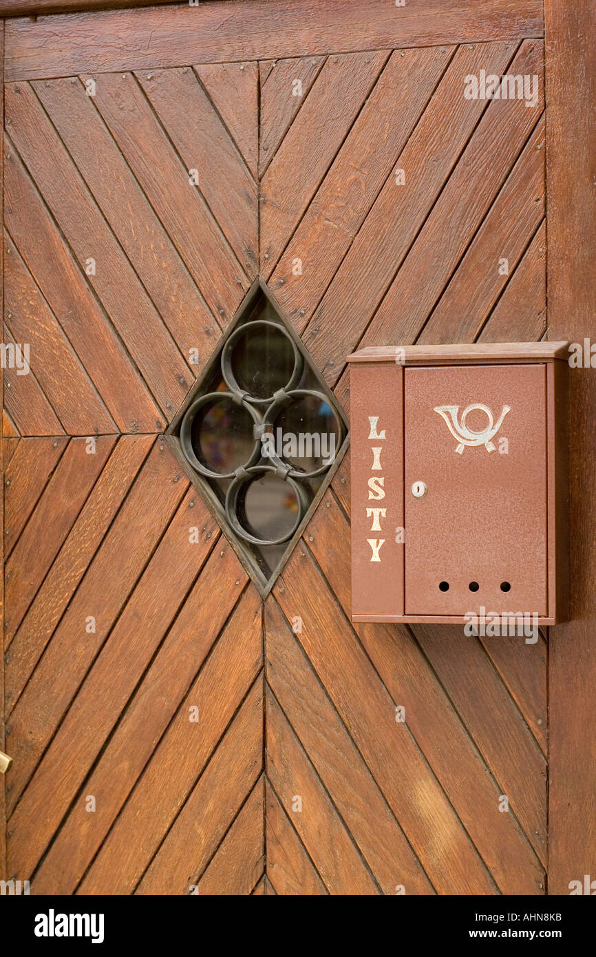 Pattern of old door and mailbox Stock Photo - Alamy