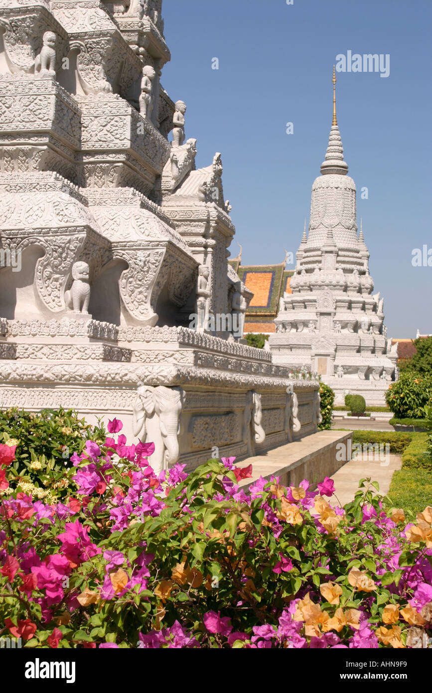 Stupa of King Ang Duong in the grounds of The Silver Pagoda. Phnom Penh ...