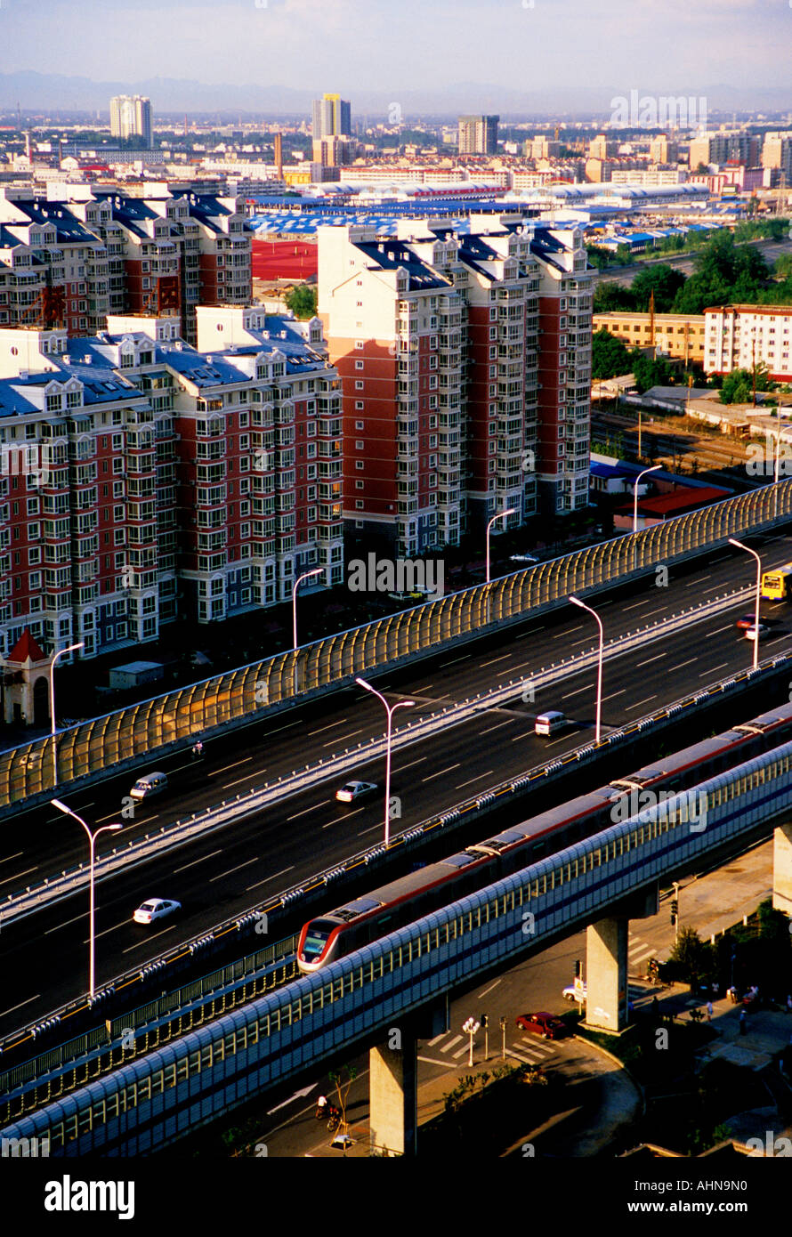 Beijing eastern suburb of Tongzhou with high rise condominium ...