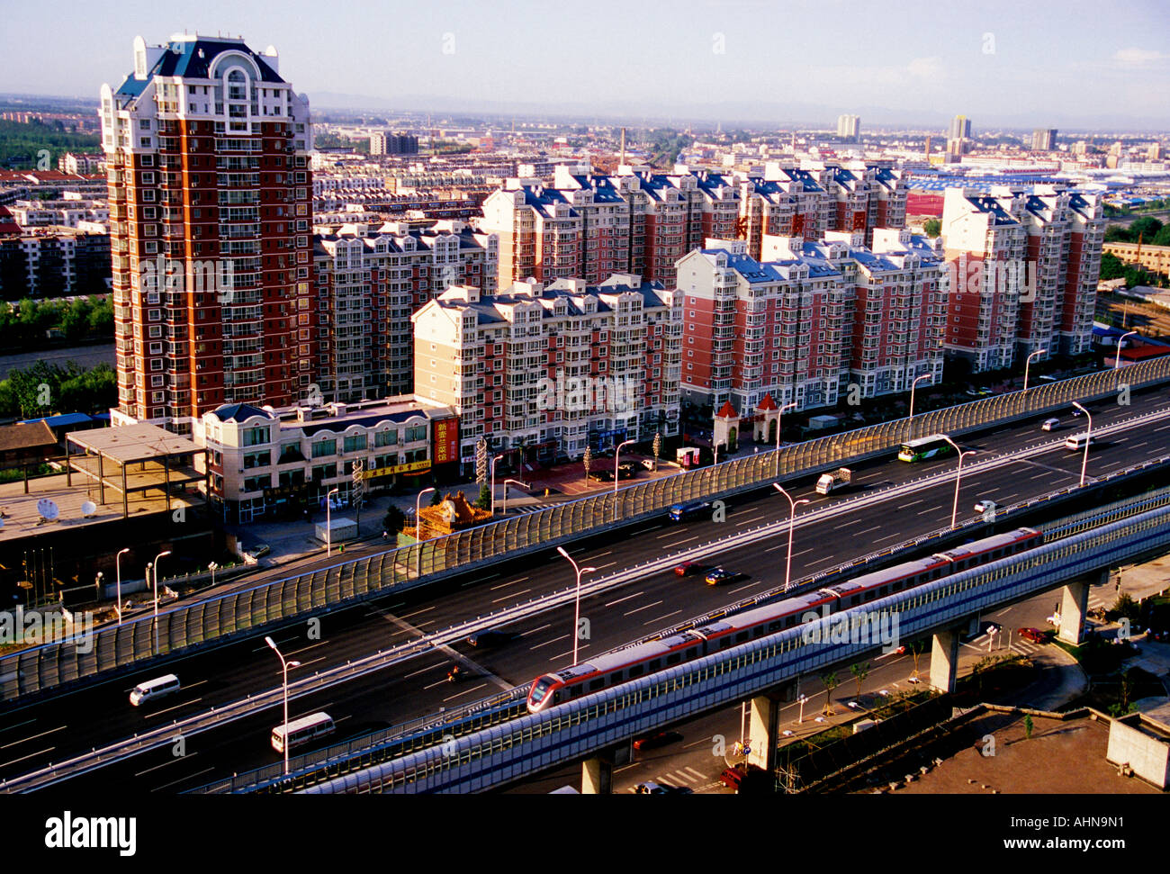 Beijing's eastern suburb of Tongzhou with high rise condominium ...