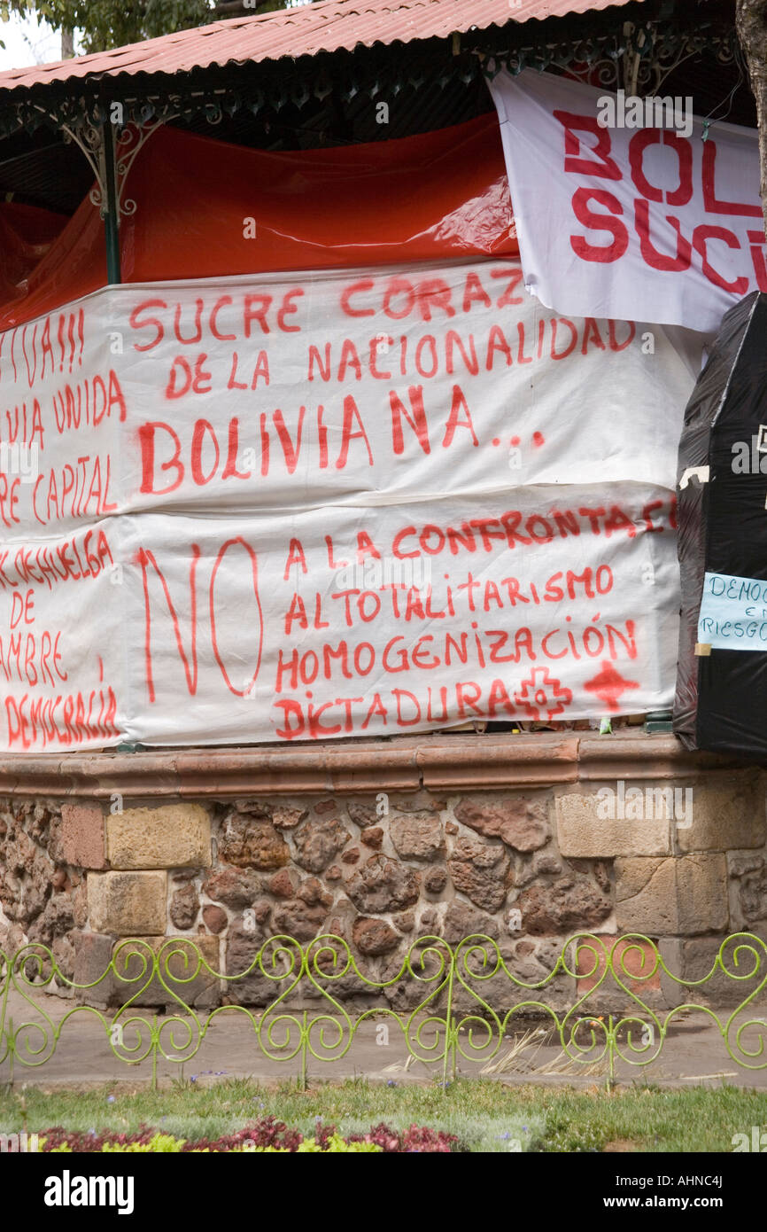 Hunger strike demonstration to reinstate the city of Sucre as the ...