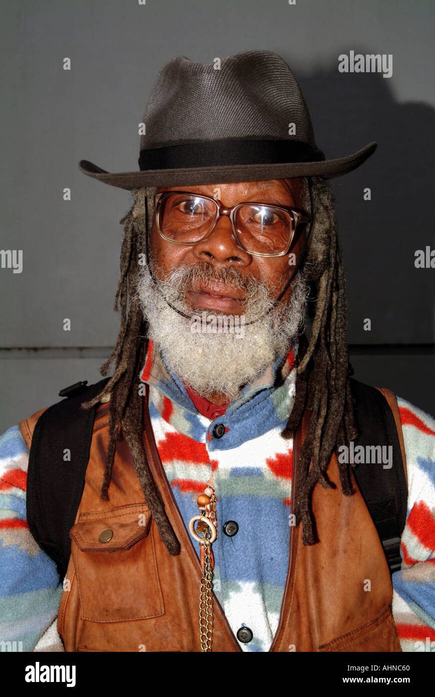 Portrait of a coloured man in glasses Stock Photo - Alamy