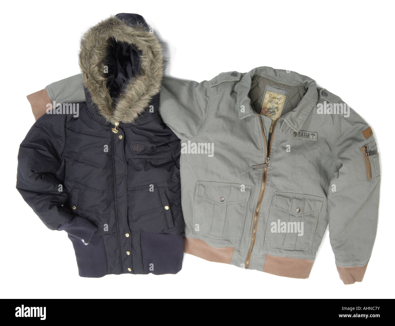 Two jackets one arm over the other Stock Photo - Alamy