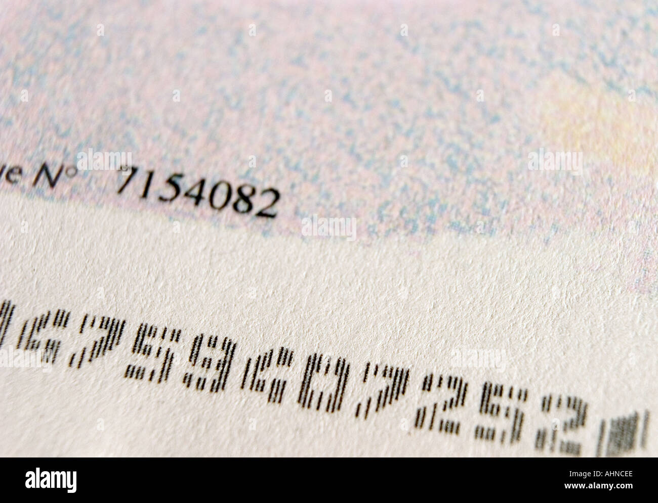 French check in euro currency with acount number Stock Photo - Alamy