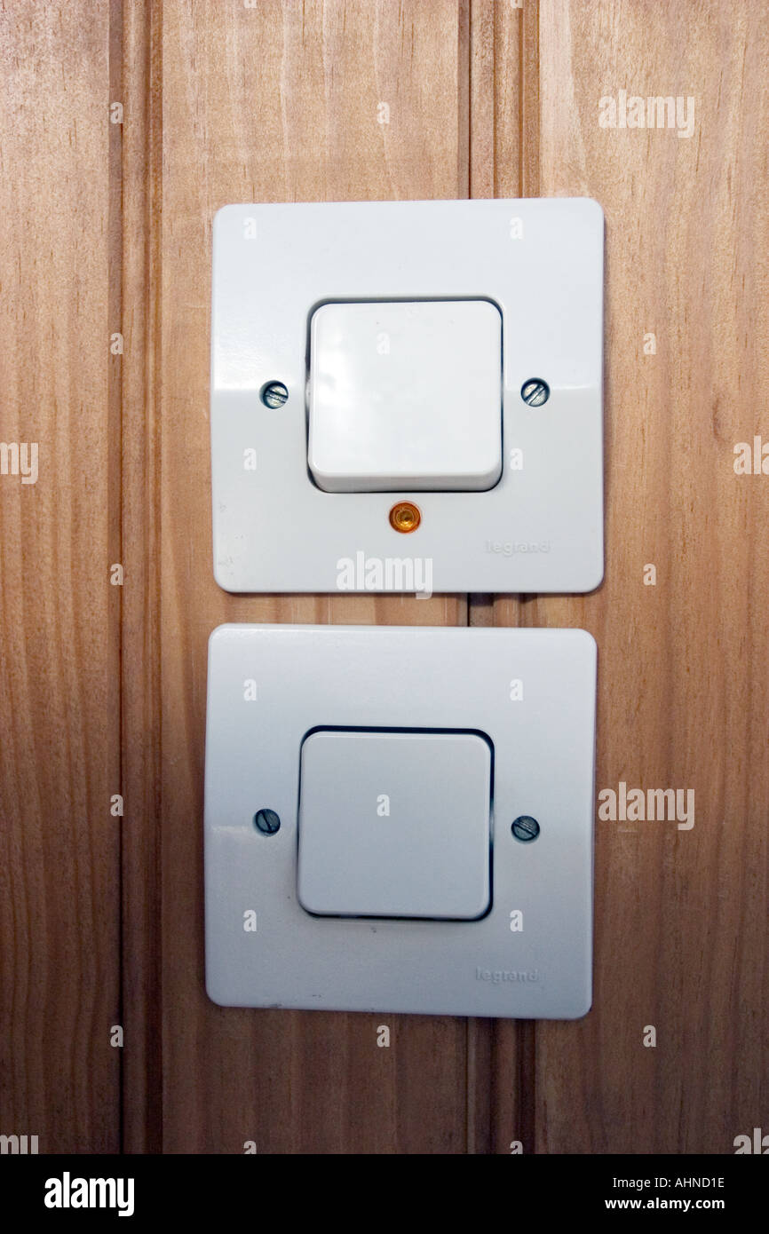 double Light switch Stock Photo - Alamy