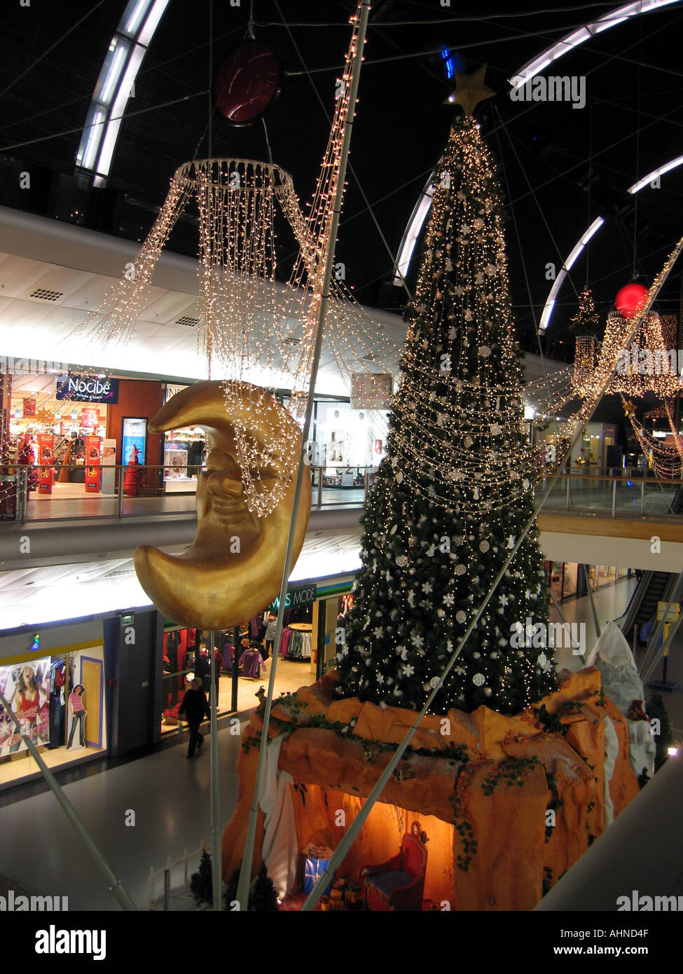 Christmas lights and decorations Cite Europe centre Calais northern ...
