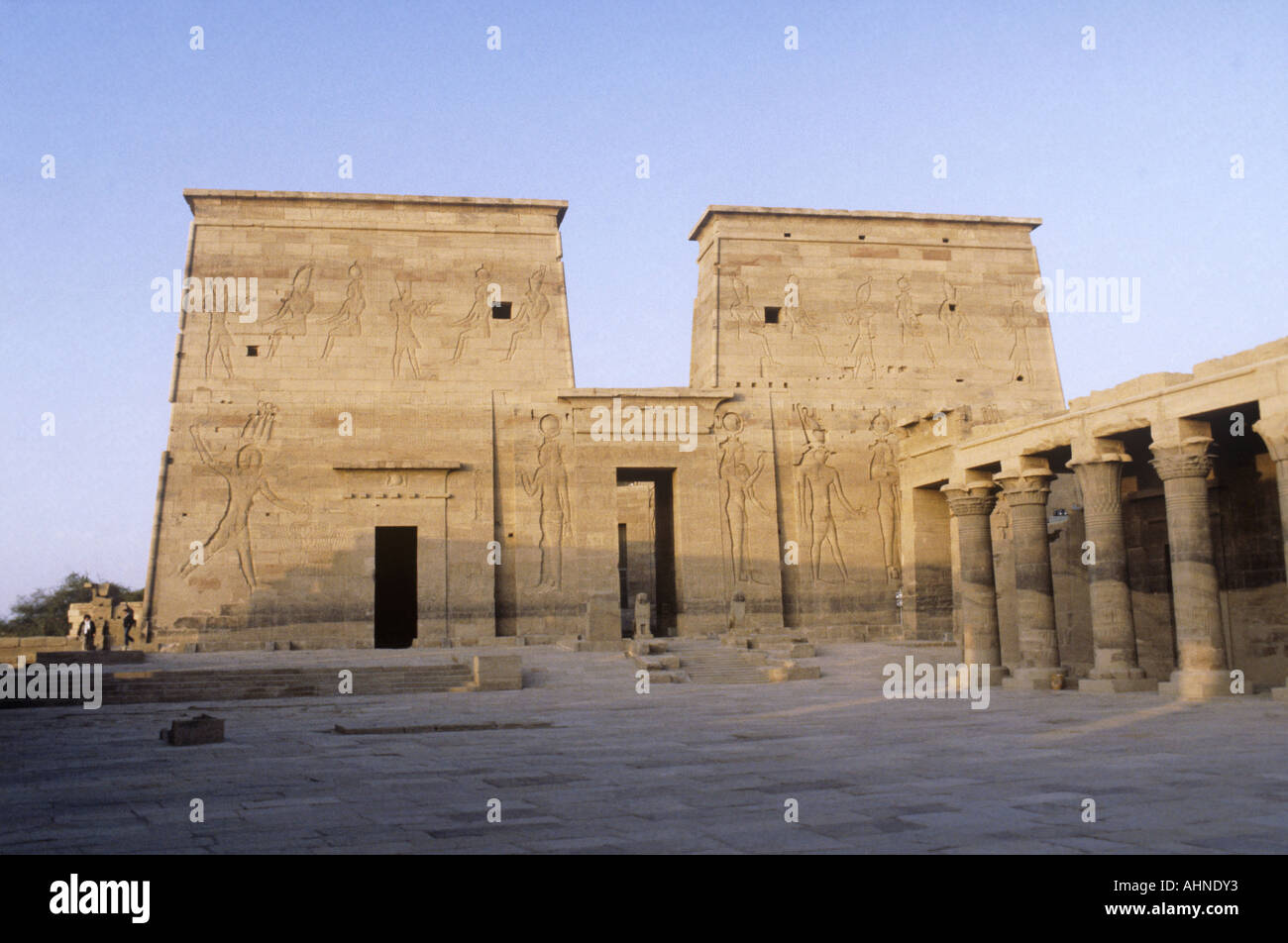 Egypt, Philae, the Temple of Isis first pylon and main entrance to ...
