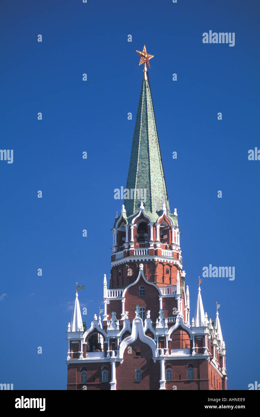 Moscow Russia Kremlin Tower Trinity Tower with red star Stock Photo - Alamy
