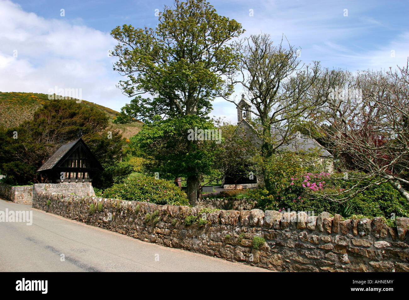 UK Wales Gwynedd Abersoch Llangian church Stock Photo - Alamy