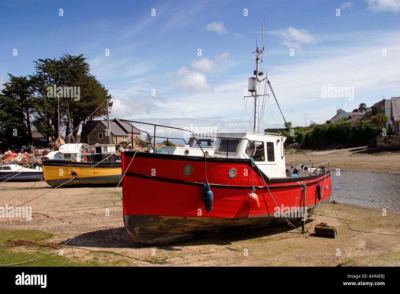 Wales Gwynedd Abersoch boats in the Harbour Stock Photo - Alamy