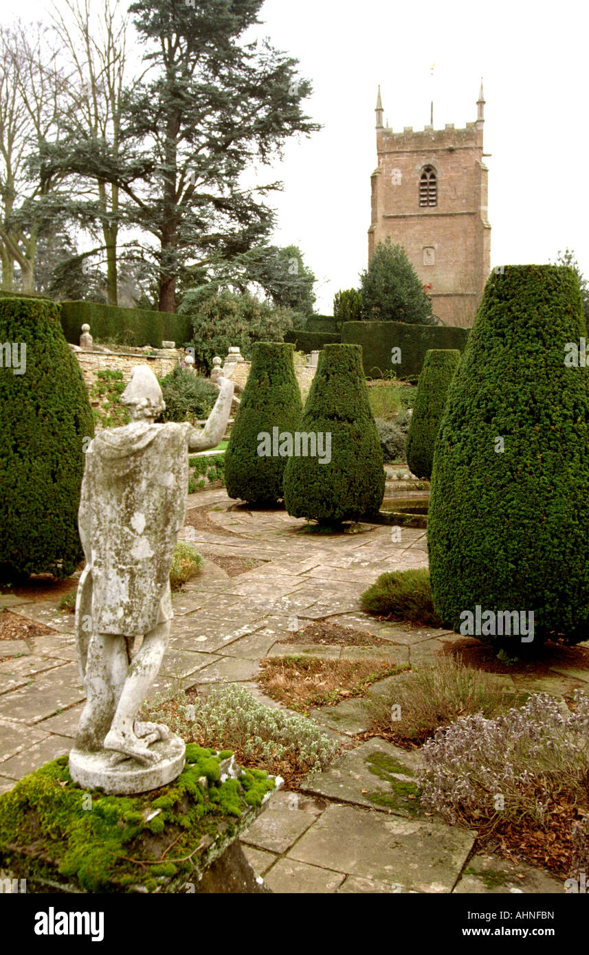 UK Herefordshire How Caple Court gardens and church Stock Photo - Alamy