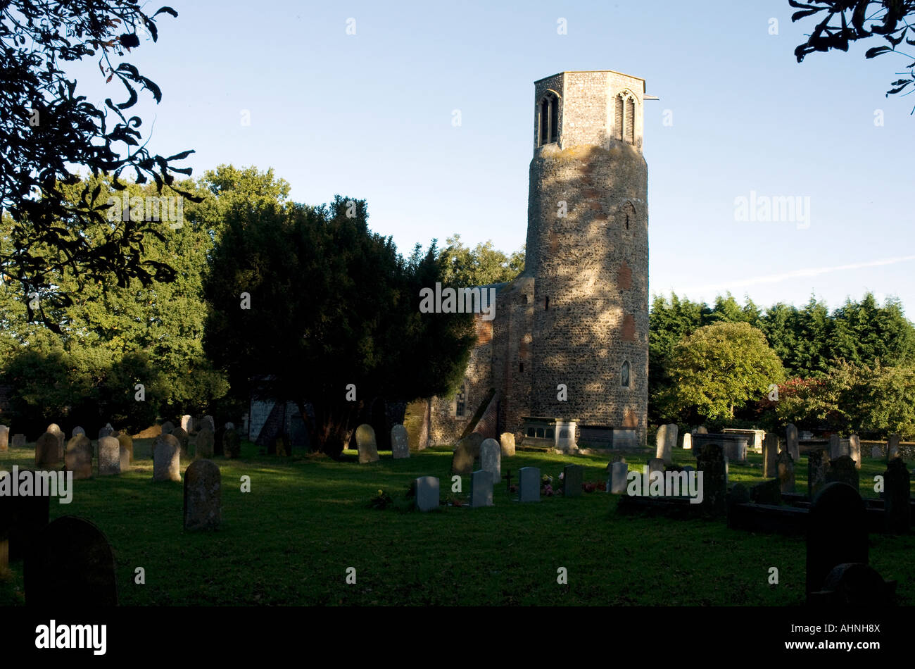 Surlingham Church, Norfolk in evening Stock Photo - Alamy