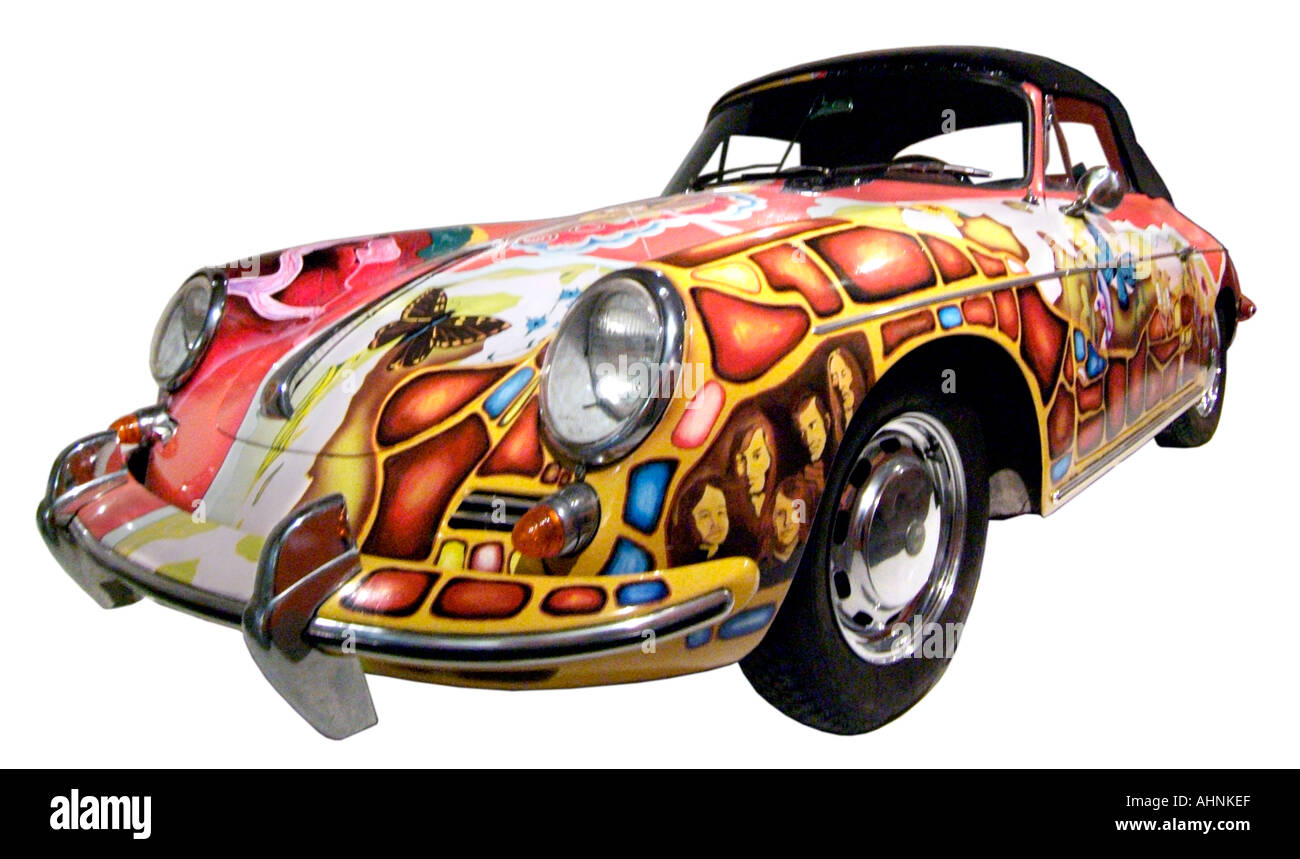 psychedelic Porsche auto coupe classic car automobile bizarre art paint ...