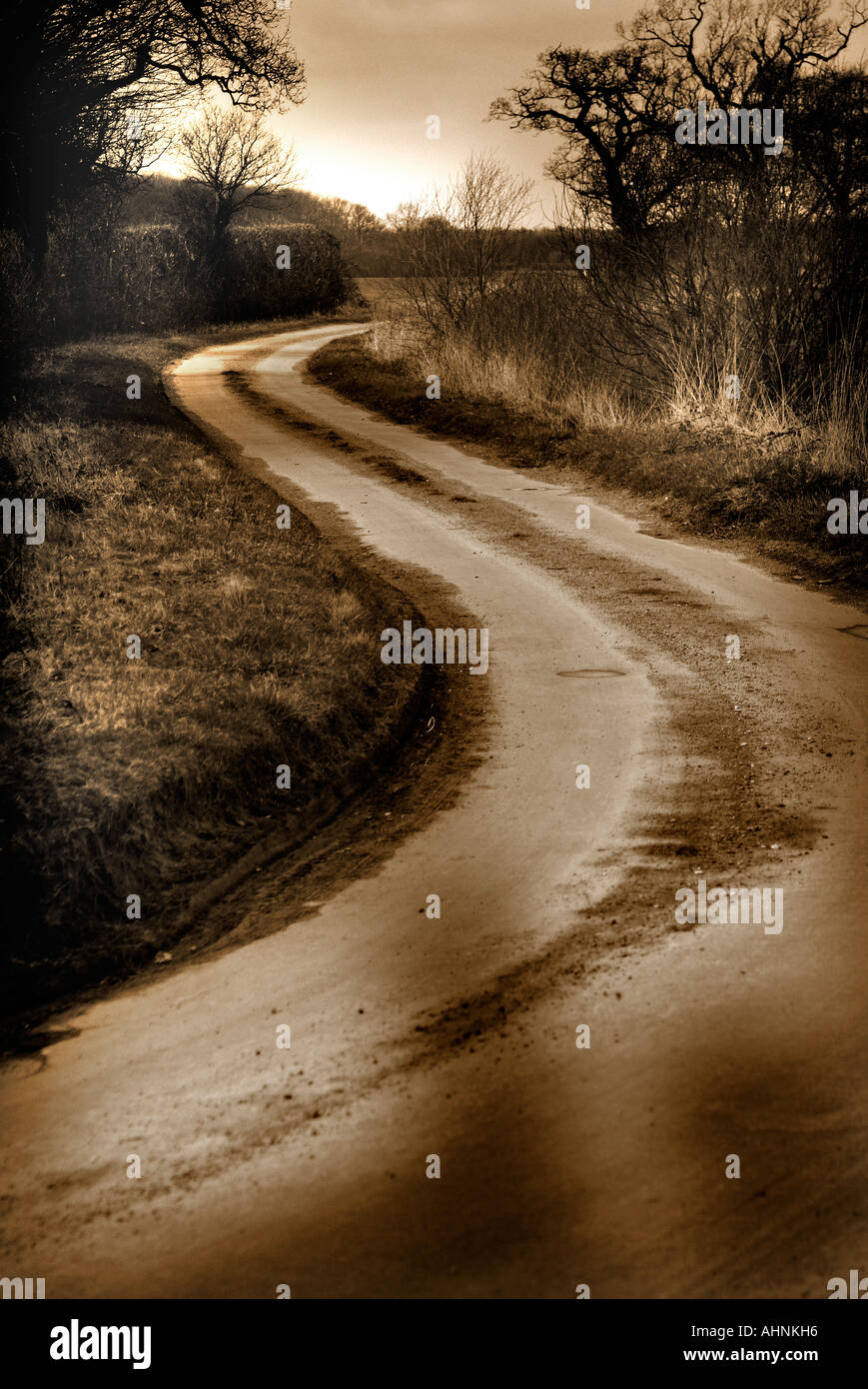 Curving country lane hi-res stock photography and images - Alamy