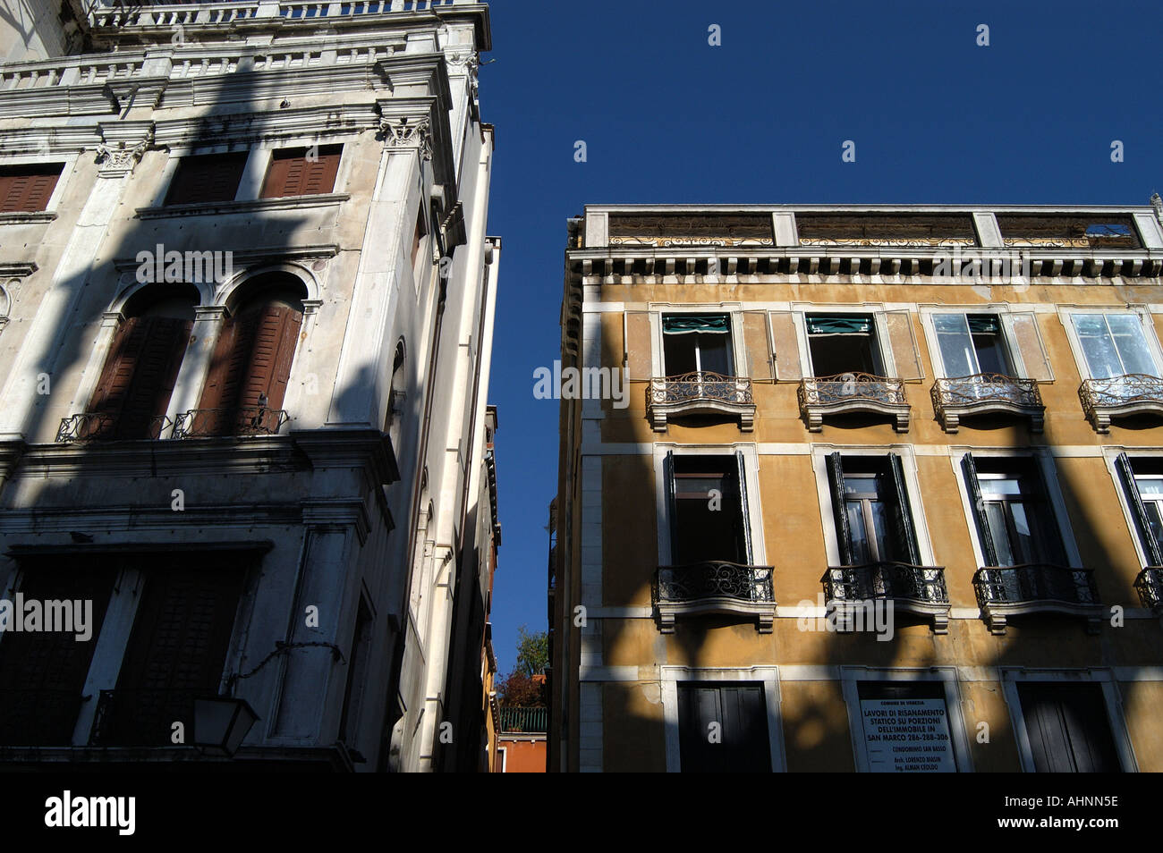 Church shadow in venetian architecture Venice Italy Stock Photo - Alamy