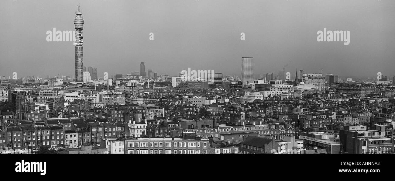 london skyline looking east towards Post Office Tower 1983 Stock Photo ...