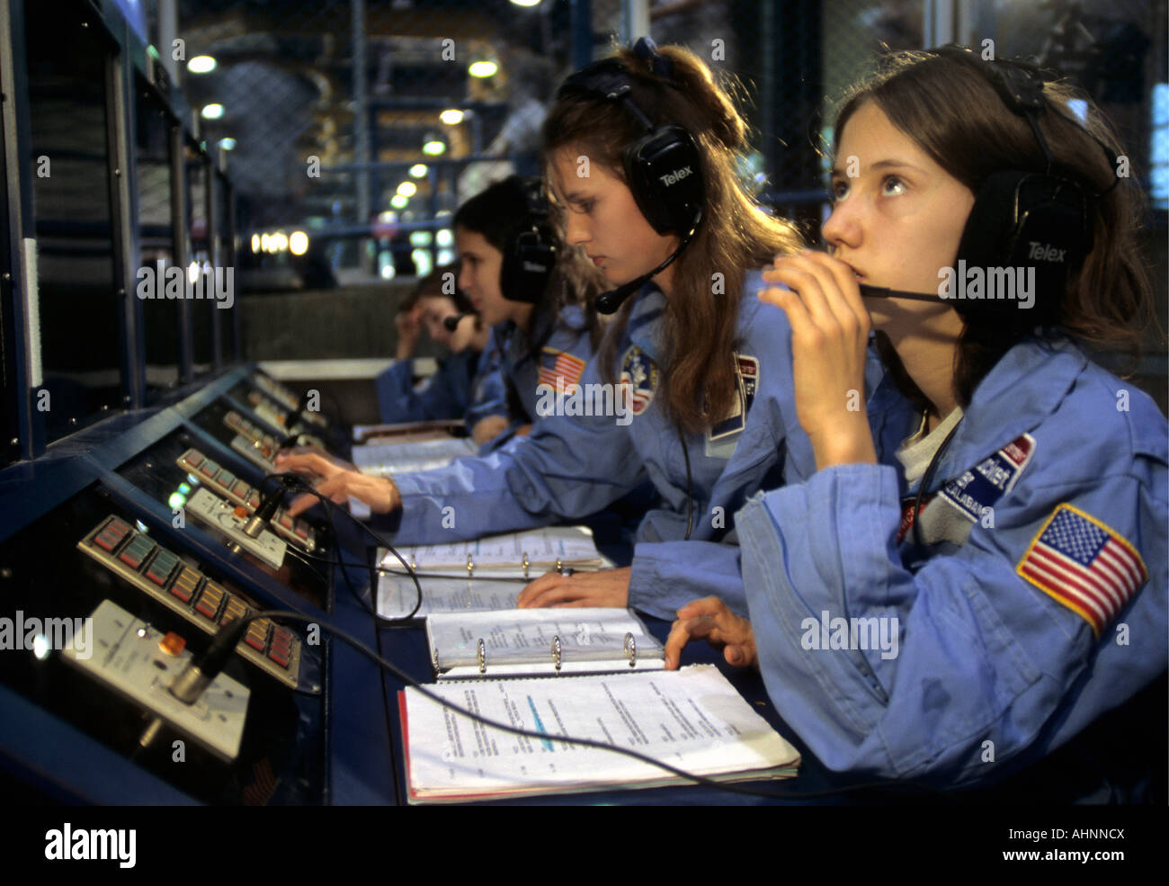 Huntsville, Alabama. Space Camp 13 yr olds in control room during ...