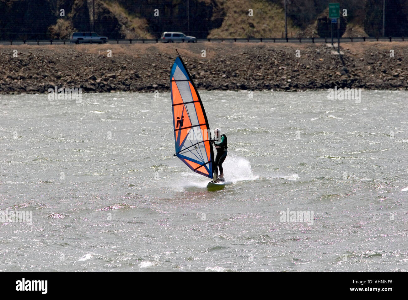Windsurfing the Columbia River near Biggs Oregon Stock Photo - Alamy