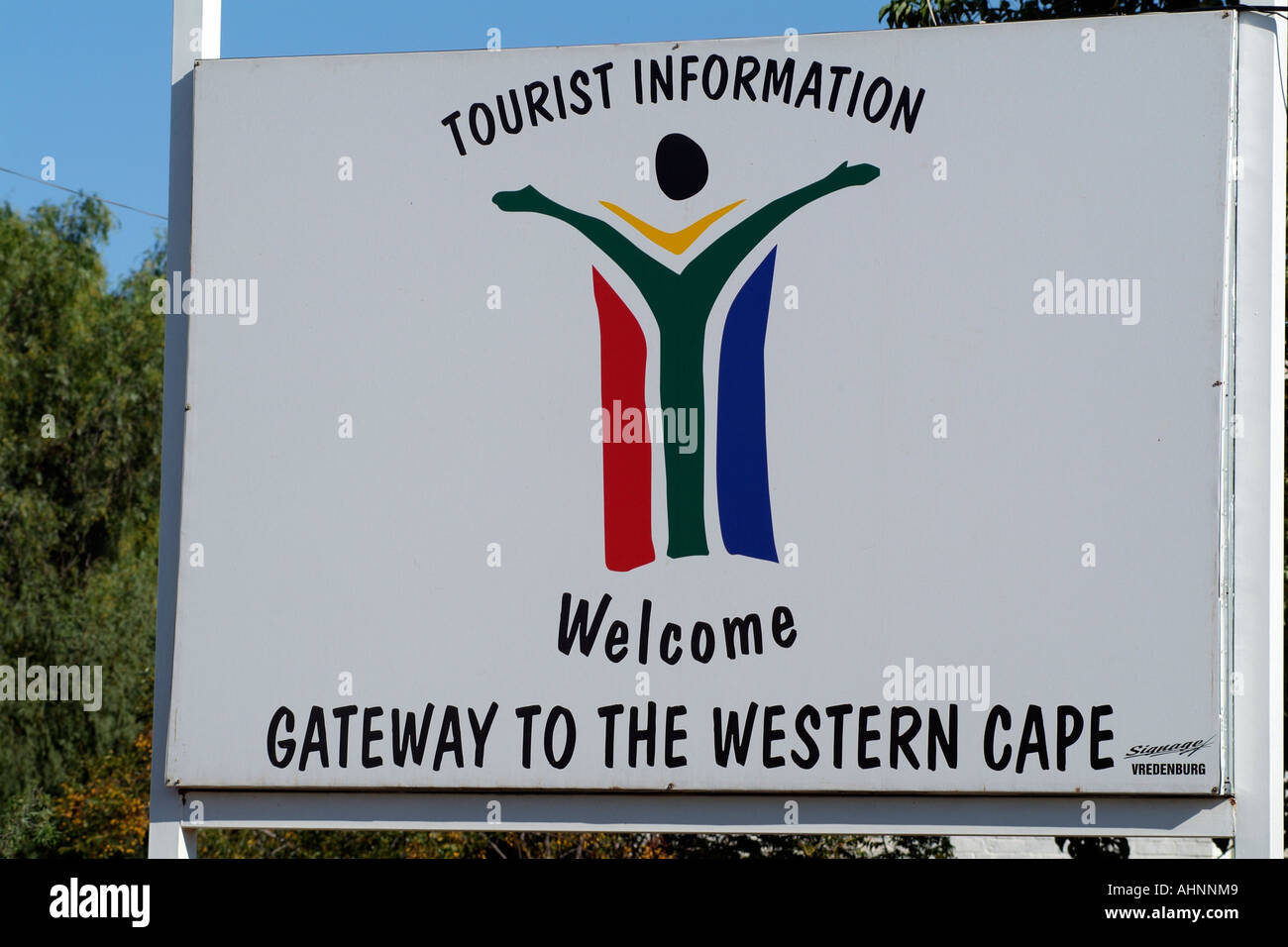 Tourism sign.Gateway to the western cape. South Africa RSA Stock Photo ...