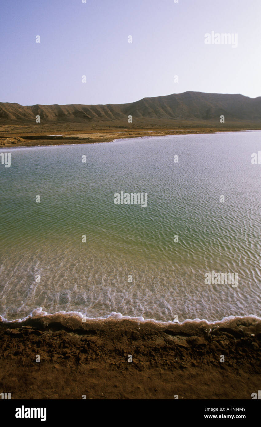 Salt plane at old volcano crater,Pedra Lume, Sal Island, Cape Verde ...