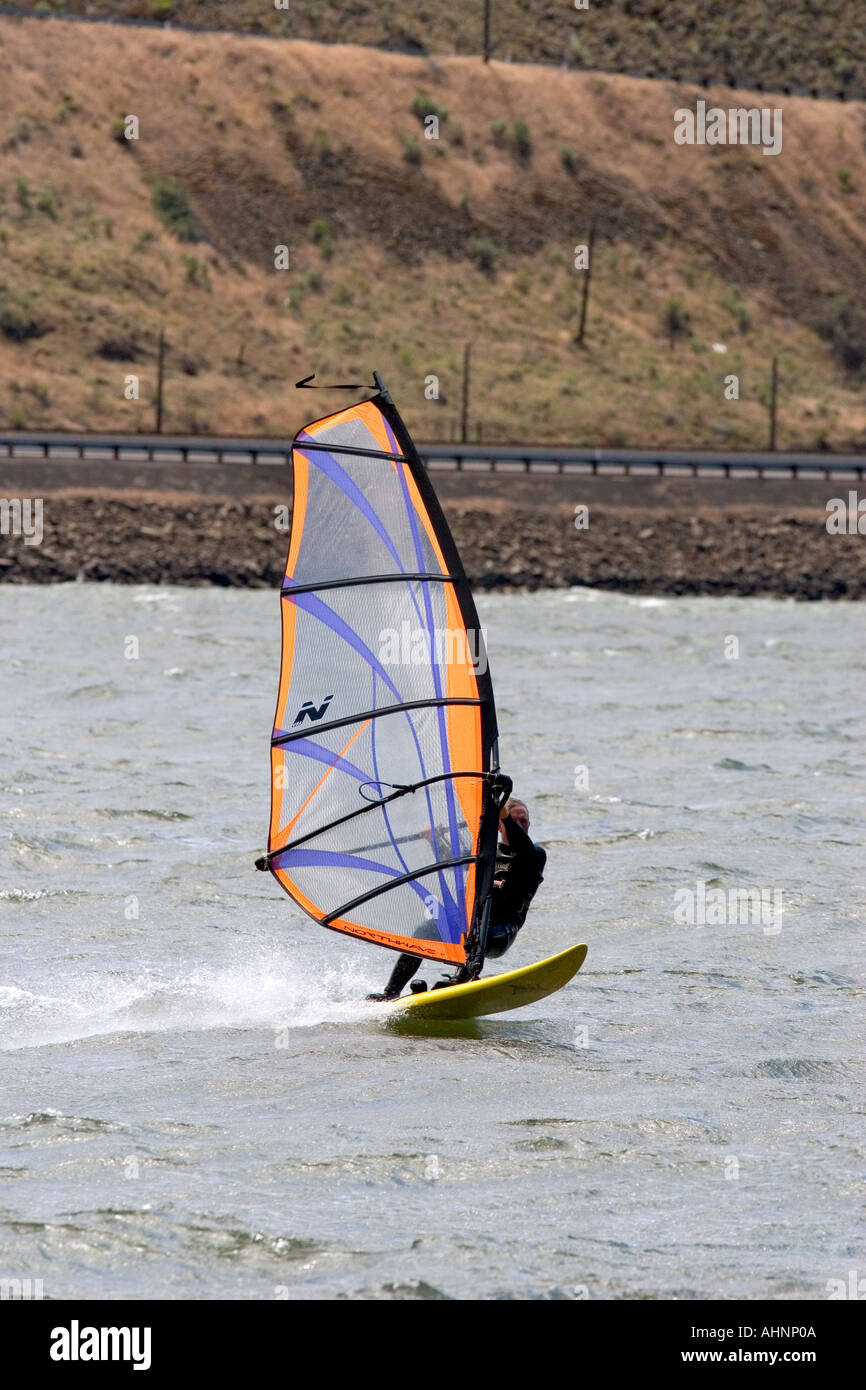 Windsurfing the Columbia River near Biggs Oregon Stock Photo - Alamy