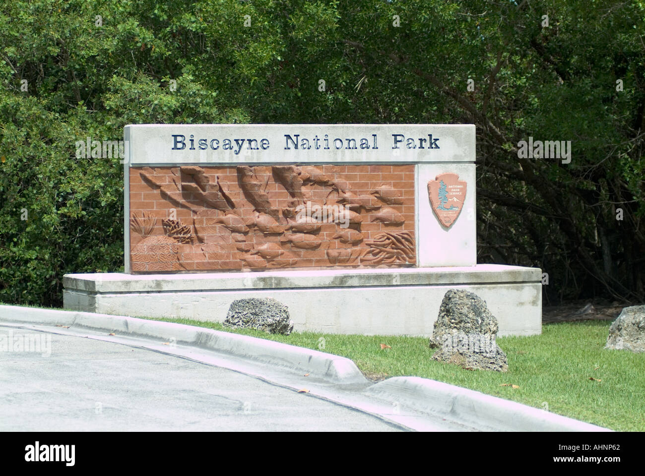 Biscayne National Park Florida FL entrance sign Stock Photo - Alamy