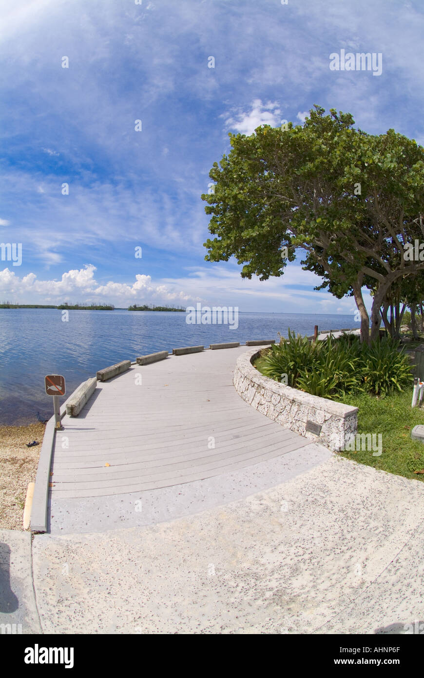 Biscayne National Park Florida FL walkway along Biscayne Bay Stock ...