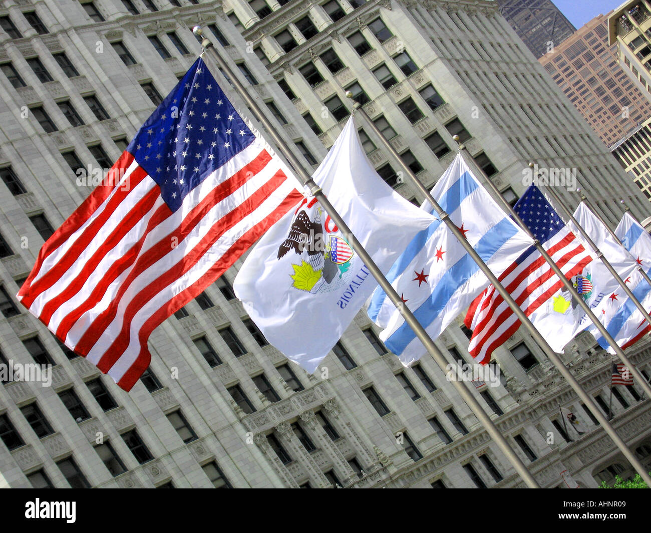Chicago flags hi-res stock photography and images - Alamy
