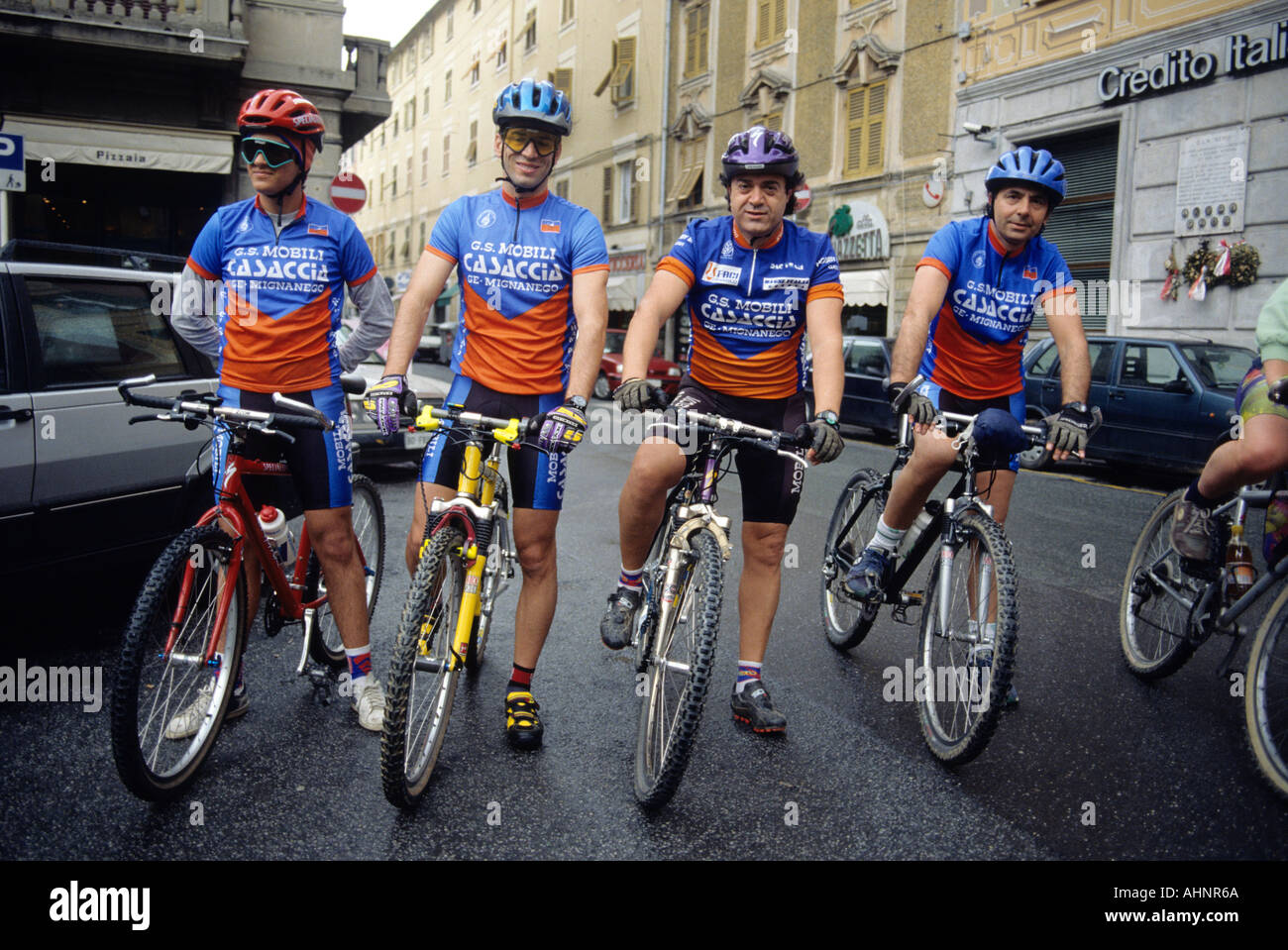 Italian bicyclists ready for a rally Stock Photo - Alamy