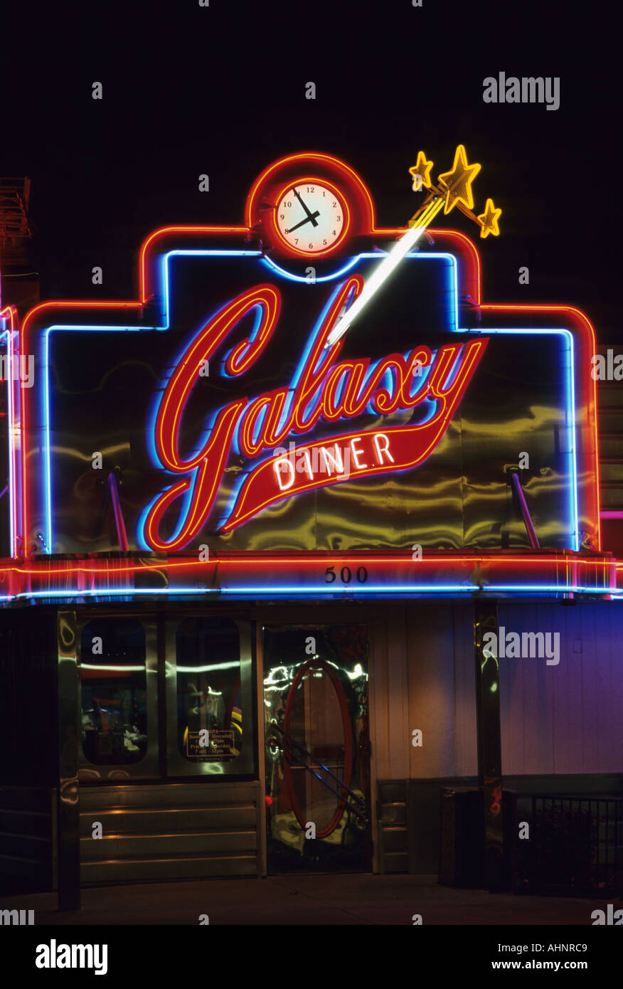 Neon sign on a diner in Boise Idaho Stock Photo - Alamy