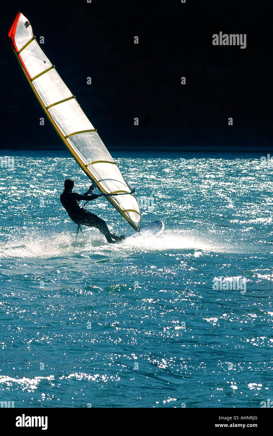 A windsurf in the water Stock Photo - Alamy