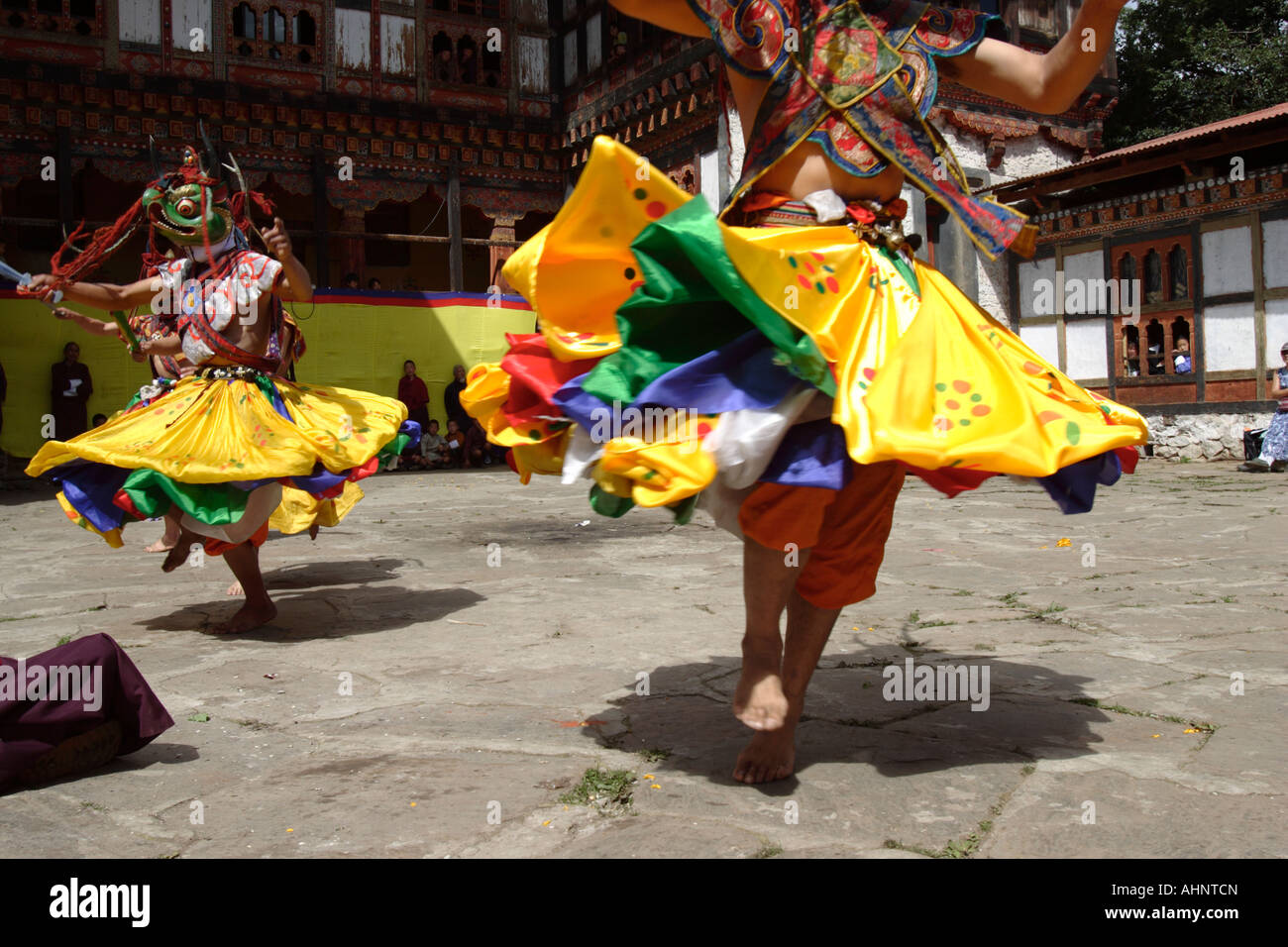 Masked dancer at the Tangbi Mani Tsechu (festival), Bumthang, Bhutan ...