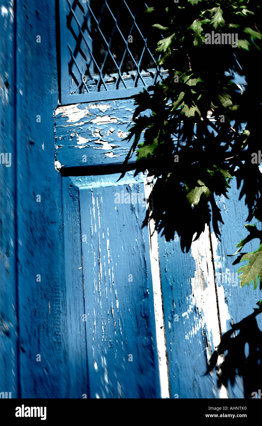 blue door Omodos Cyprus Stock Photo - Alamy