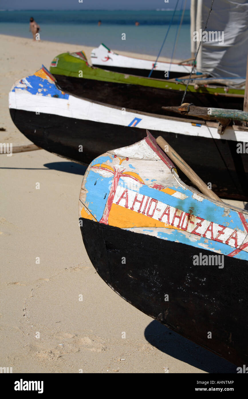 Pirogues at Nosy Ve island, Madagascar Stock Photo - Alamy