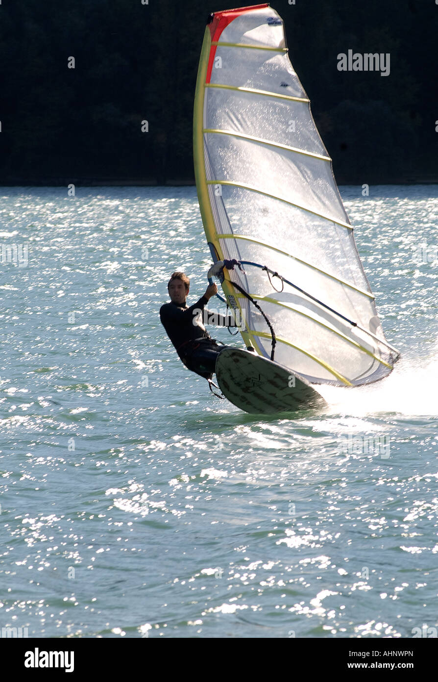 A windsurf in the water Stock Photo - Alamy