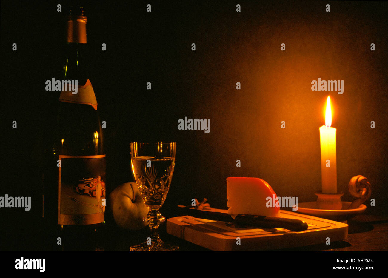 Candle Light Supper Stock Photo - Alamy