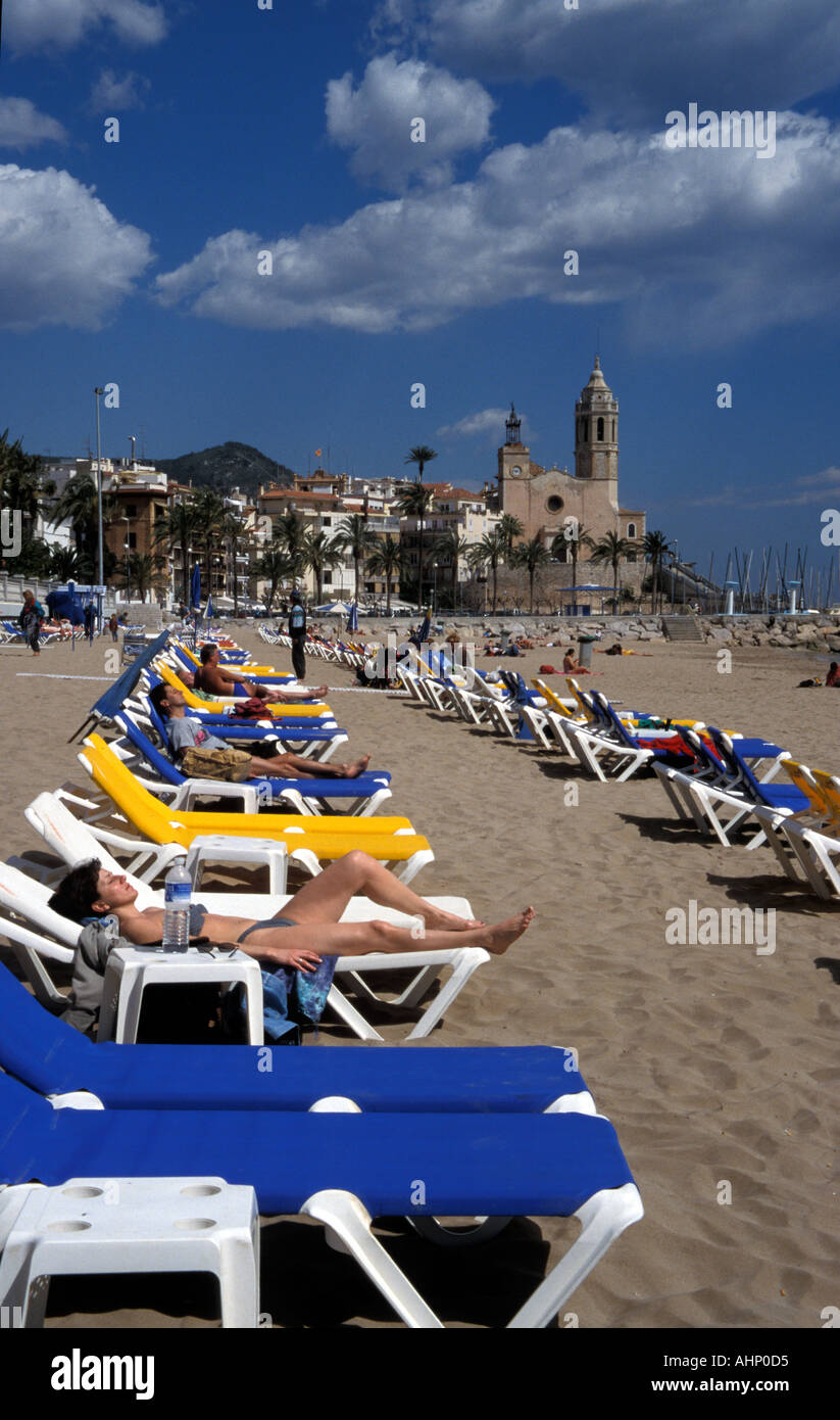 Spain Sitges Beach Stock Photo - Alamy