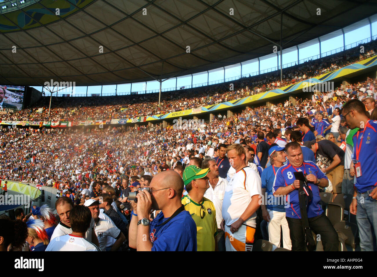 Crowd at Football World Cup Final Olympic Stadium Berlin Stock Photo ...