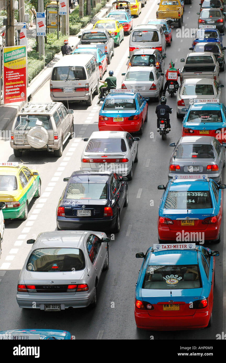 Traffic on Sukumvit road in Bangkok Thailand Stock Photo - Alamy
