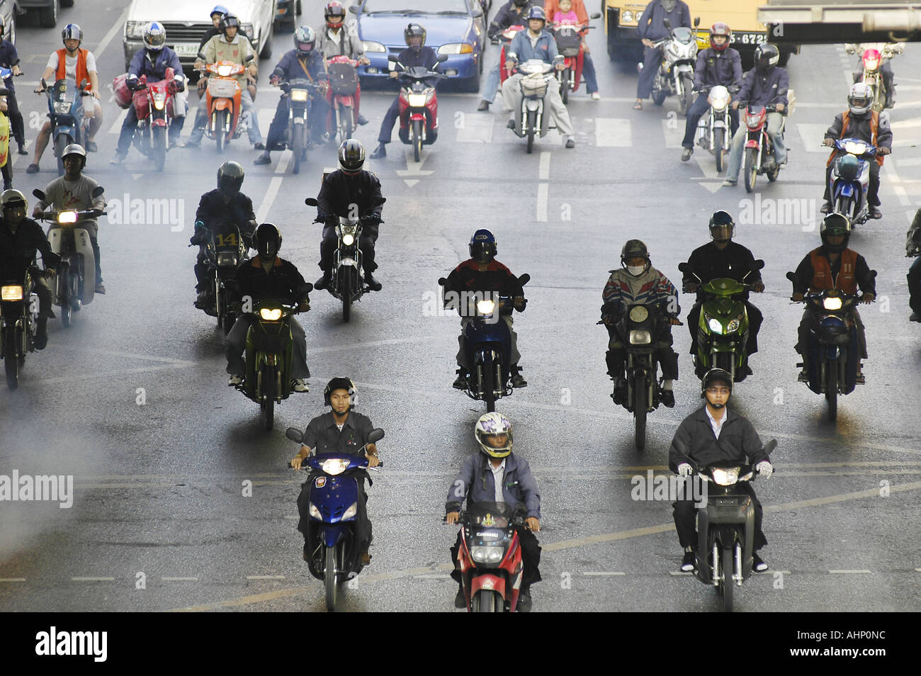 Motorcycle traffic in Bangkok Thailand Stock Photo - Alamy